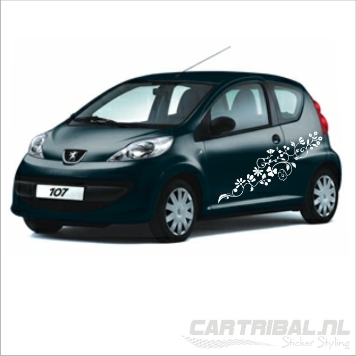 Bloemen stickers voor Auto, Raam & Muur. Stickers in vele kleuren.